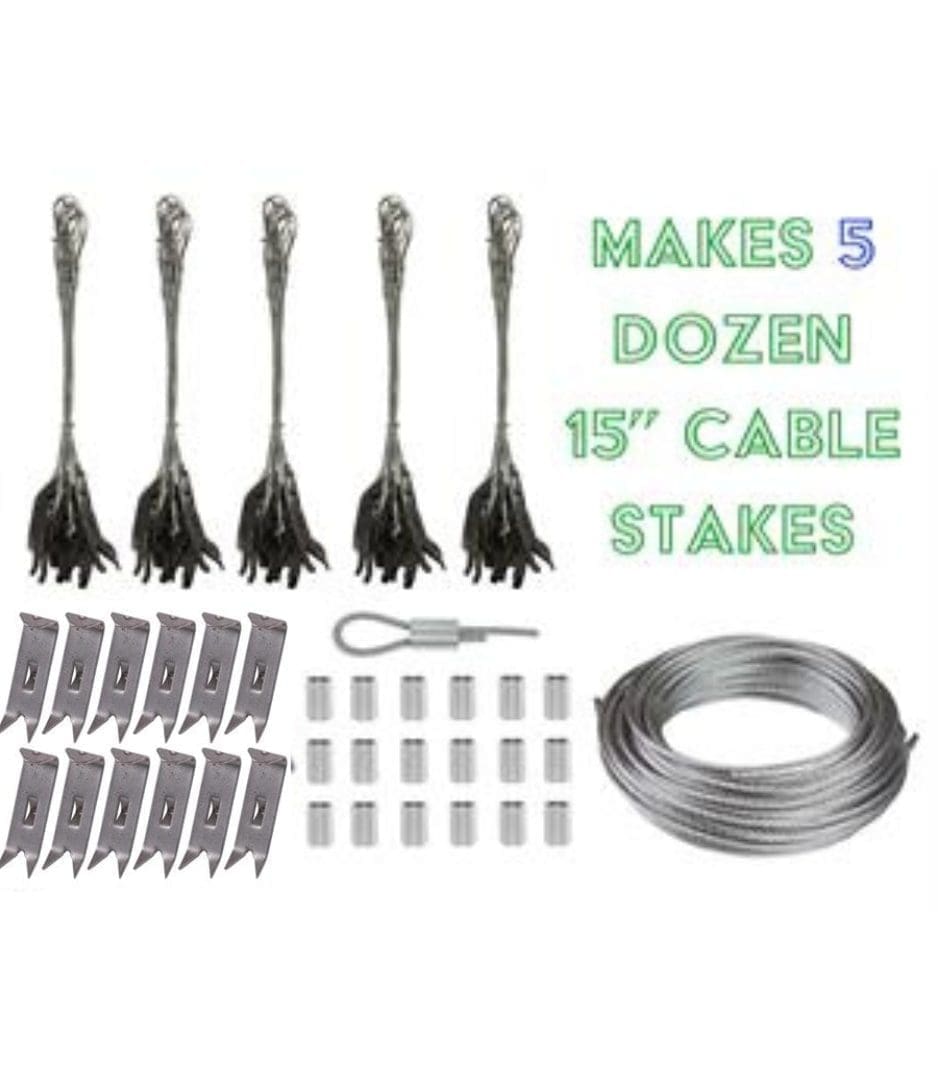 Build Your Own Cable Stakes Kit - 5 Dozen - Choose Your End - PcsOutdoors